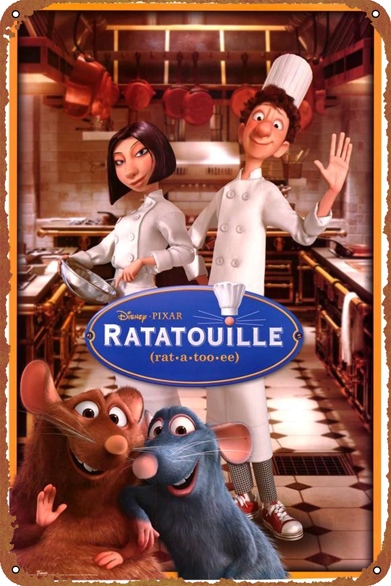 Amazon.com: Ratatouille Movie Poster Vintage Metal Tin Logo Home Coffee ...