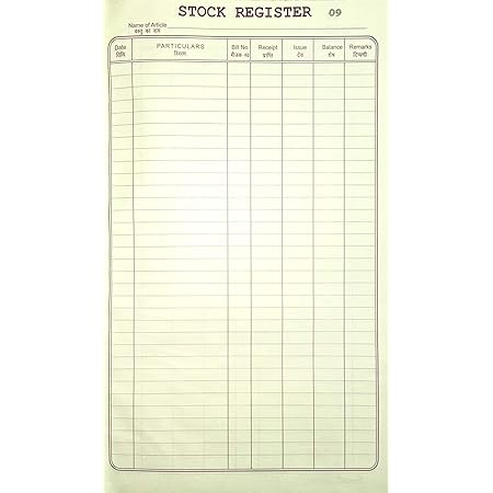 LRS Stock Register Size - 32 x 20 cm - Hard Bound - 70 GSM Ledger Paper ...