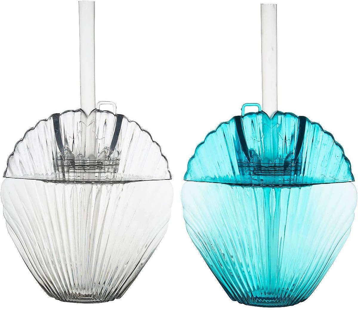 Amazon.com: Fun Express 6 Pieces Sea Shell Cups with Straws, Holds 8 oz ...
