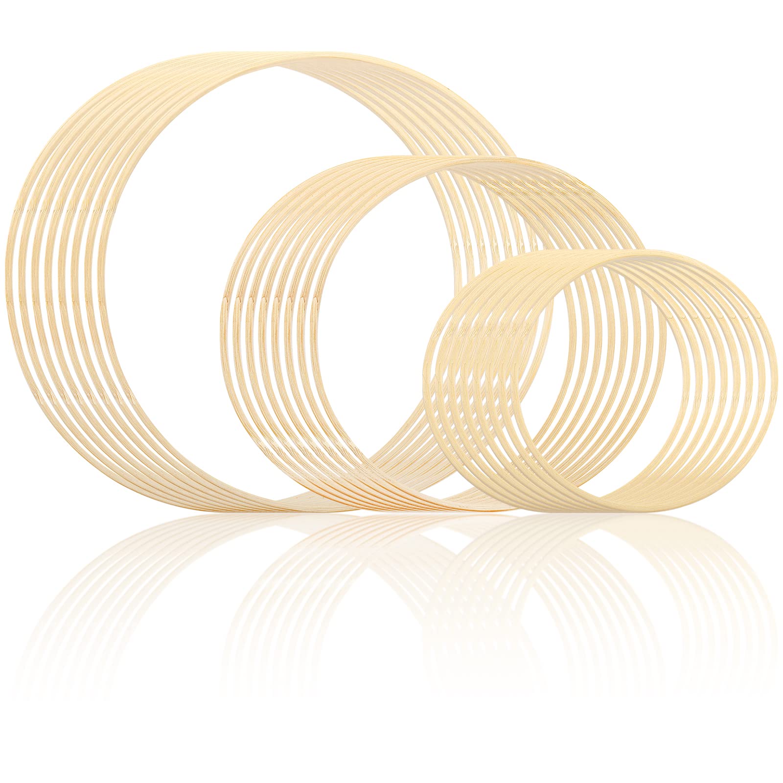 Okllen 24 Pack Bamboo Floral Hoop, 3 Sizes (15/20/26 CM) Macrame Rings ...