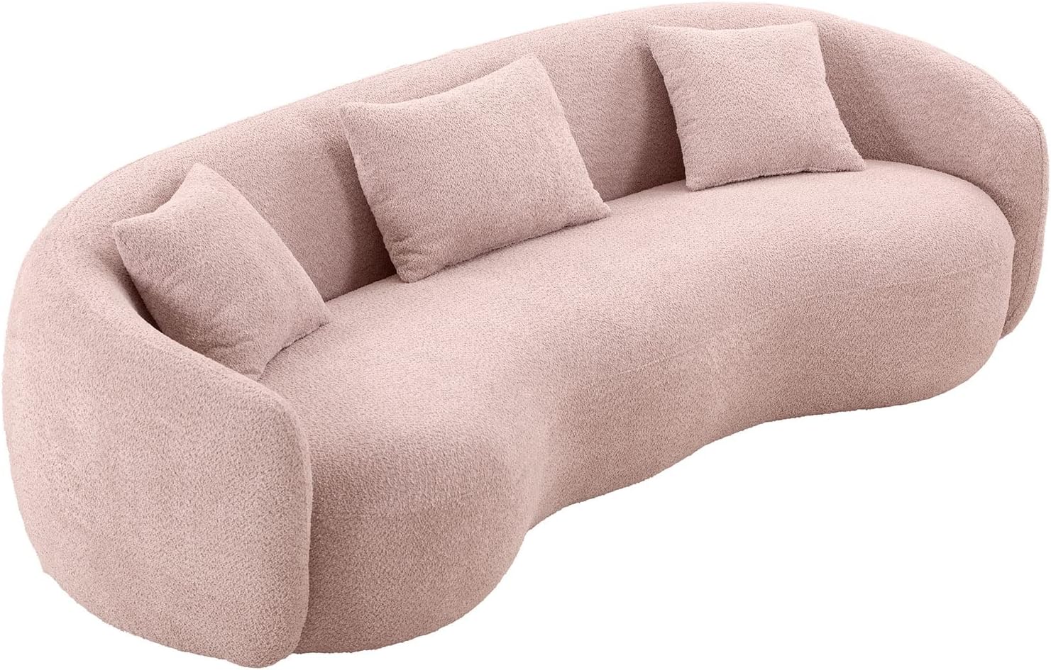 Amazon.com: FULife Cloud Curved Sofa Upholstered Deap Sectional Half ...