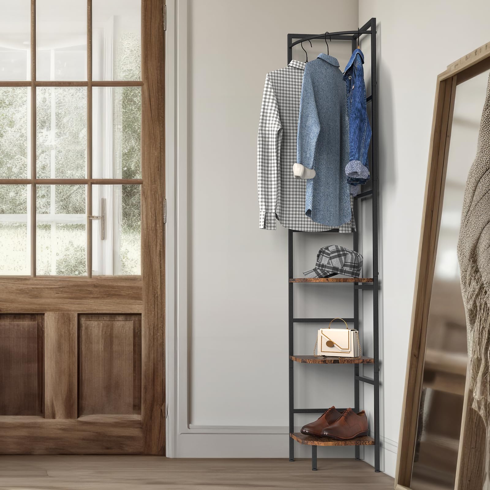 Snapklik.com : Corner Coat And Shoe Rack Corner Hall Tree