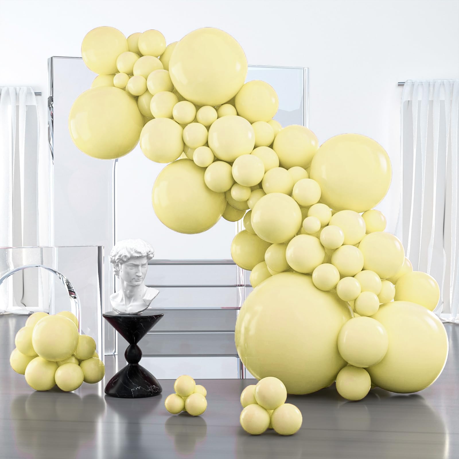 Amazon.com: PartyWoo Pastel Yellow Balloons, 127 pcs Pale Yellow ...