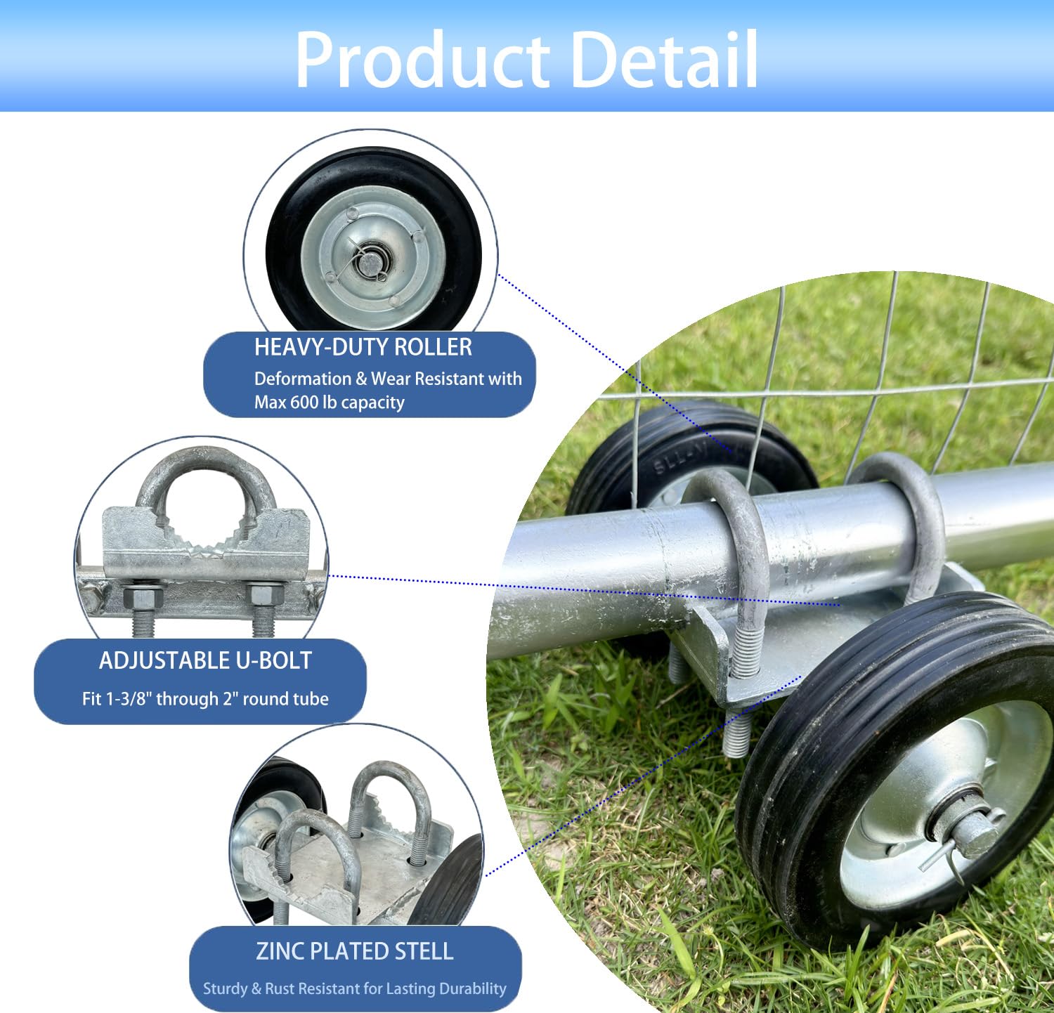Snapklik.com : Rolling Gate Wheel, 6" Heavy-Duty Steel Rolling Gate ...
