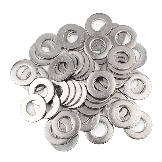 AOKOLL 50pcs 1/2'' x 1-1/16'' Washers 304 Stainless Steel Flat Washers Universal Metal Washers ...