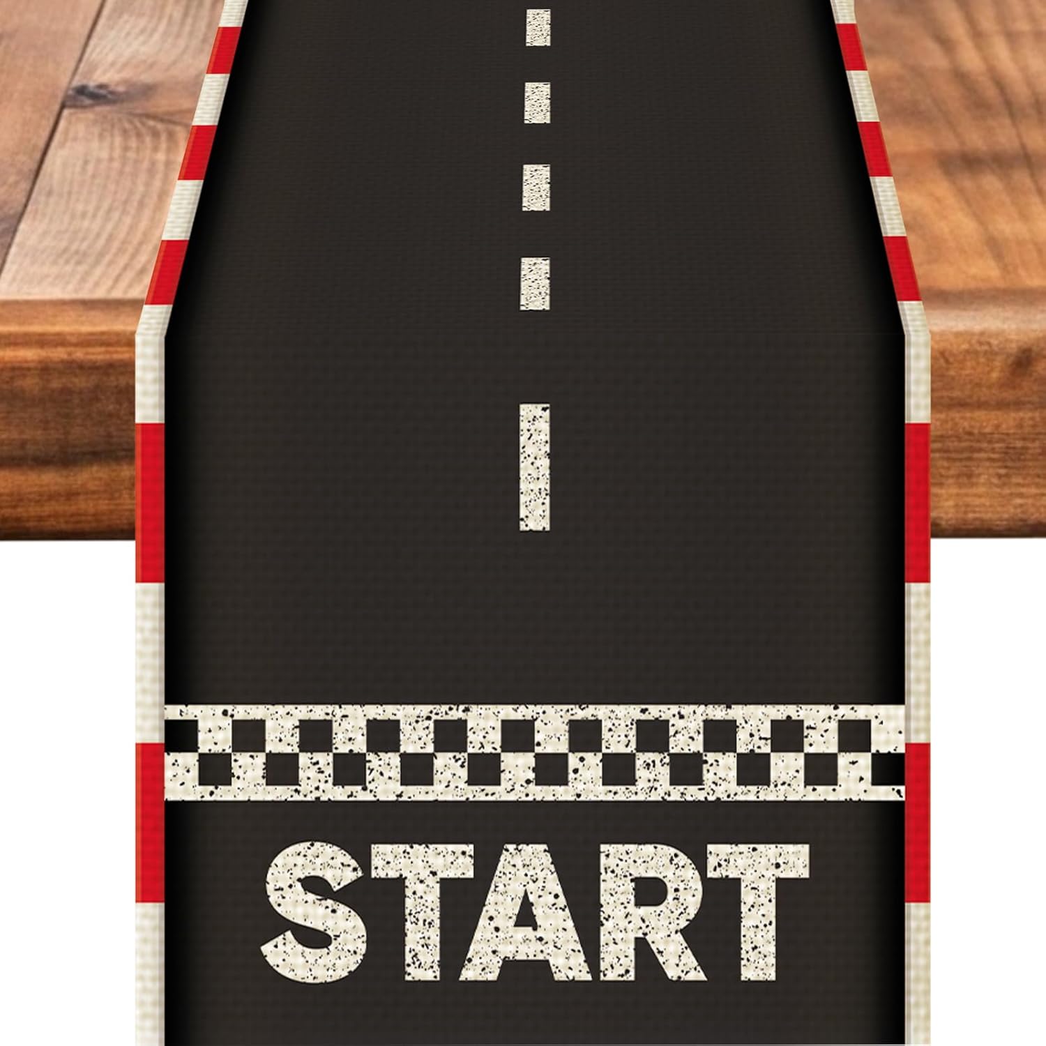Amazon.com: Race Track Table Runner Seasonal Spring Fall Kitchen Dining ...