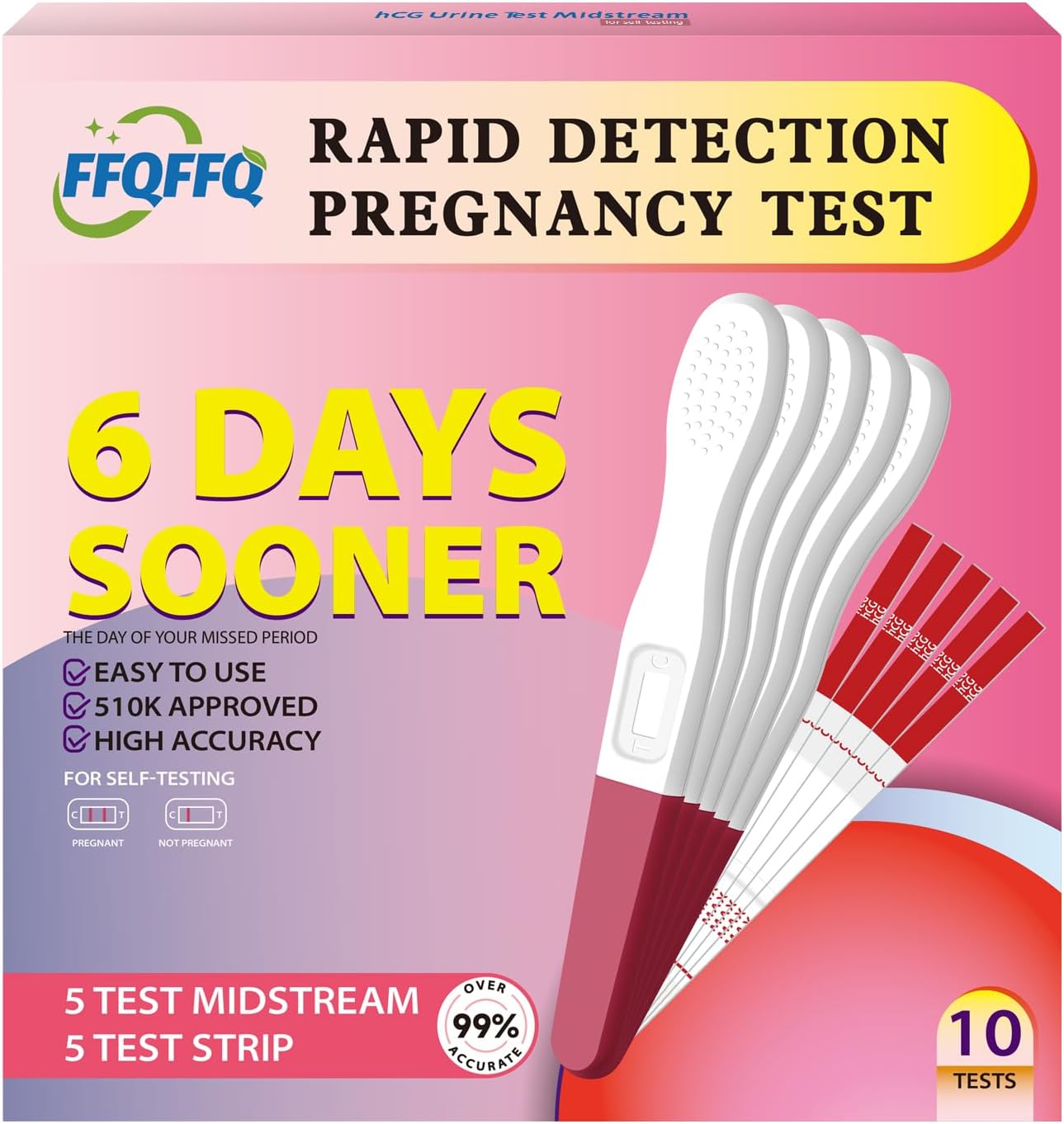 Amazon.com: Easy@Home Pregnancy Test Sticks: Early Detection & Reliable ...