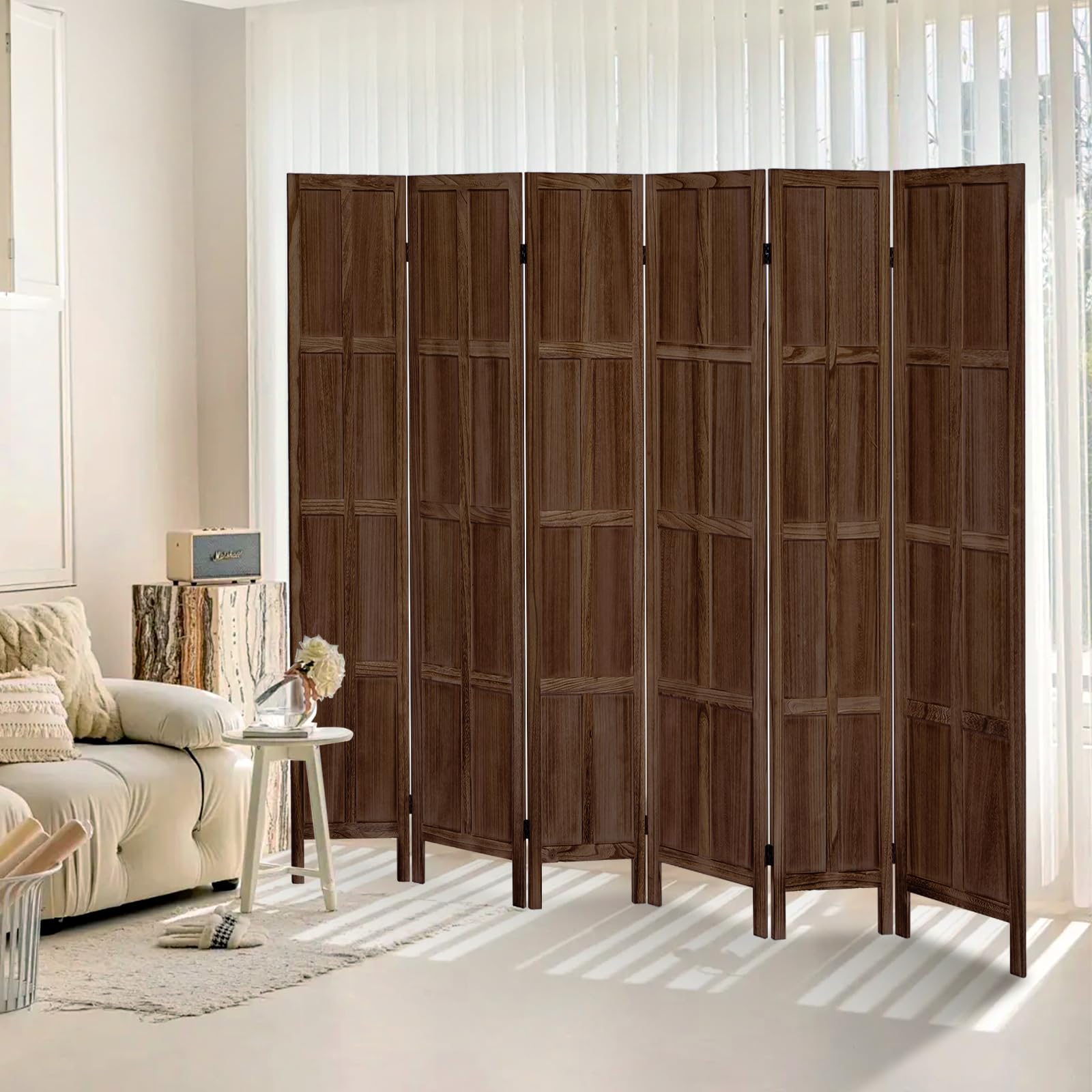 Snapklik.com : 6 Panel Room Divider, 5.6Ft Wood Room Dividers And ...