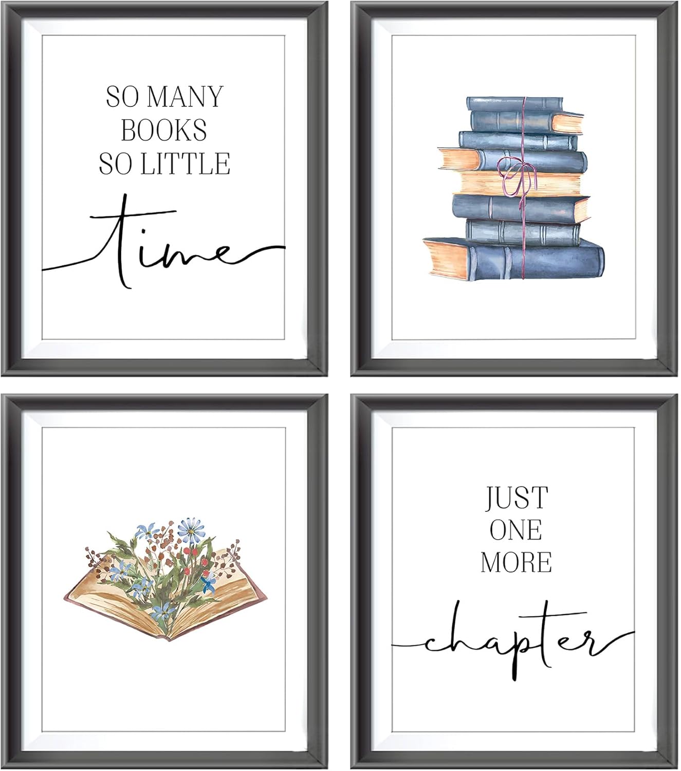 Amazon.com: AEHIE So Many Books So Little Time Wall Art Print, Just One ...