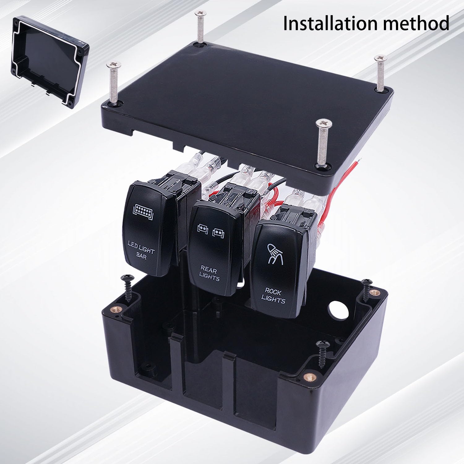 Snapklik.com : Weideer 3 Gang Rocker Switch Panel Blue 12V 24V DC ...