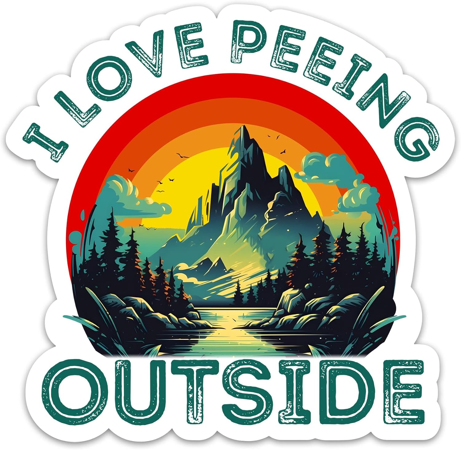 Amazon.com: CLOUDSYDE I Love Peeing Outside Sticker, Funny Camping ...