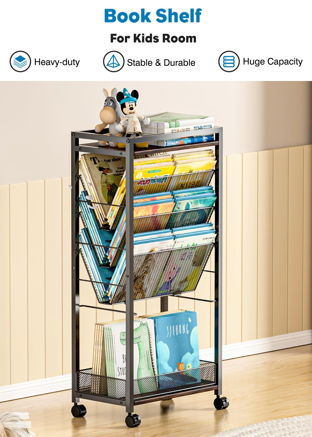 Snapklik.com : Lidtop 8-Tier Rolling File Cart