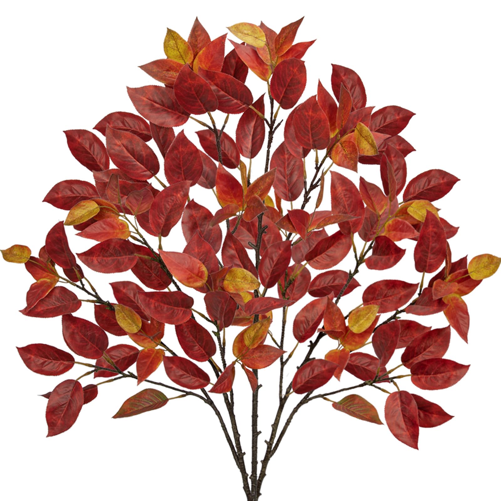 Amazon.com: Hollyone 3 Pcs Artificial Fall Leaves Stems Branches 33 ...