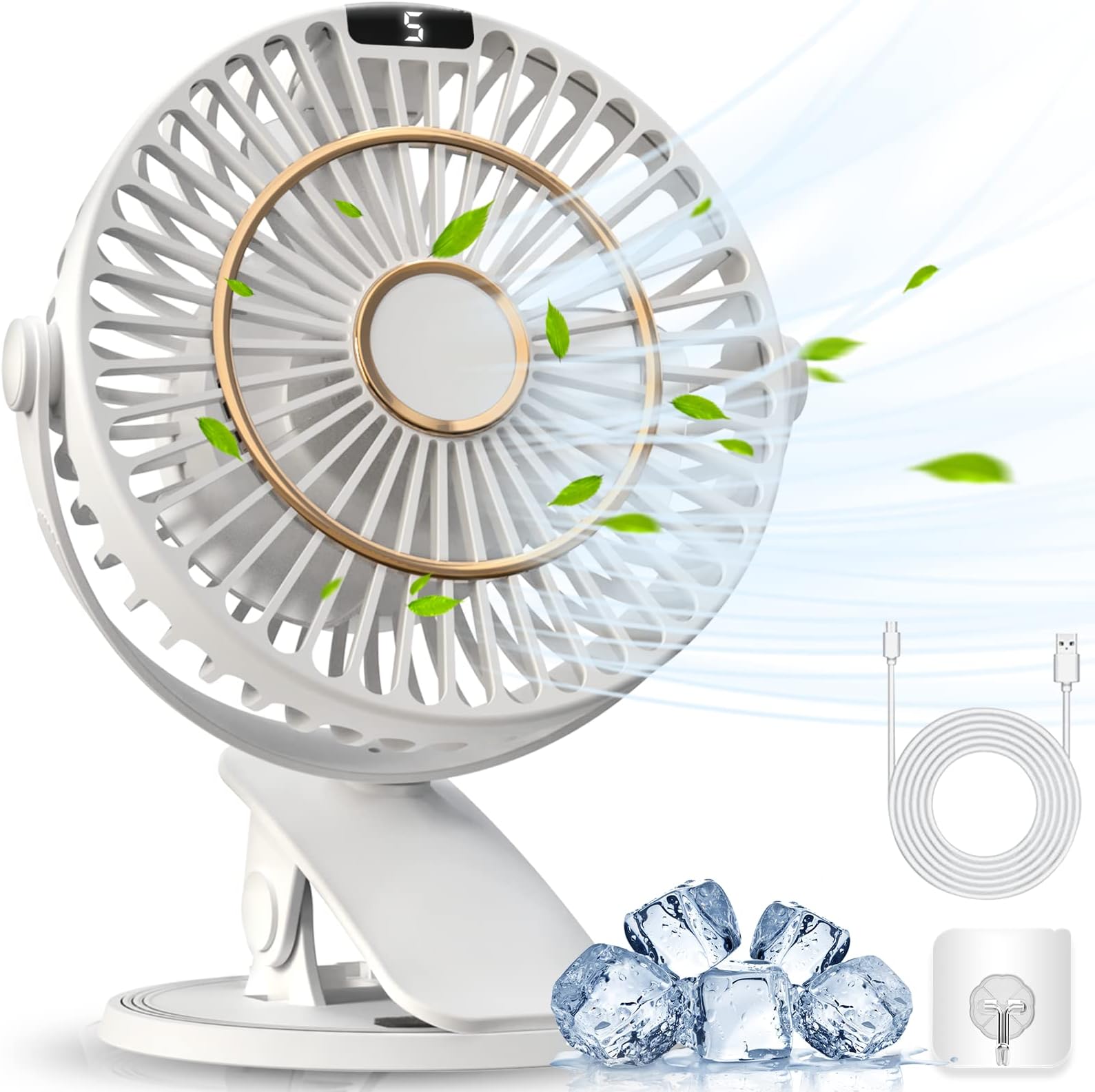 Status Clip On Fan | 6 Inch Portable Mini Fan | 2 Speed Adjustable ...
