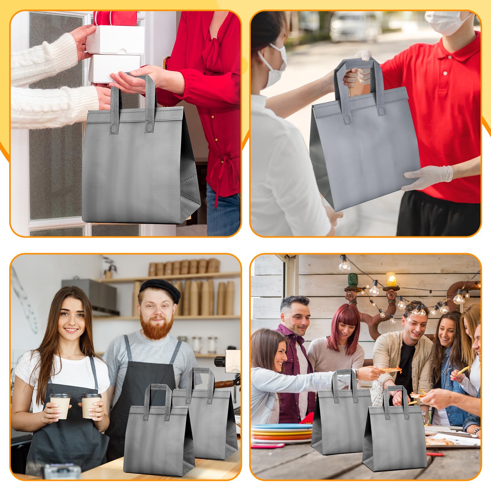 Snapklik.com : Hushee 200 Pcs Insulated Take Out Bags Bulk Thermal ...