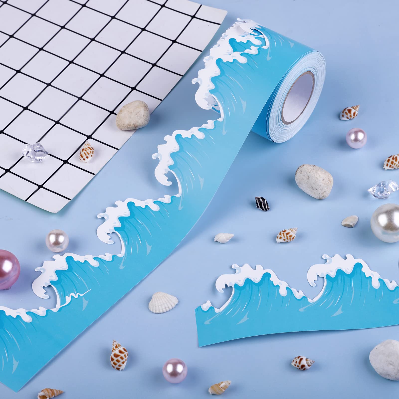 Snapklik.com : Durony 65.6 Feet Ocean Waves Bulletin Board Borders ...