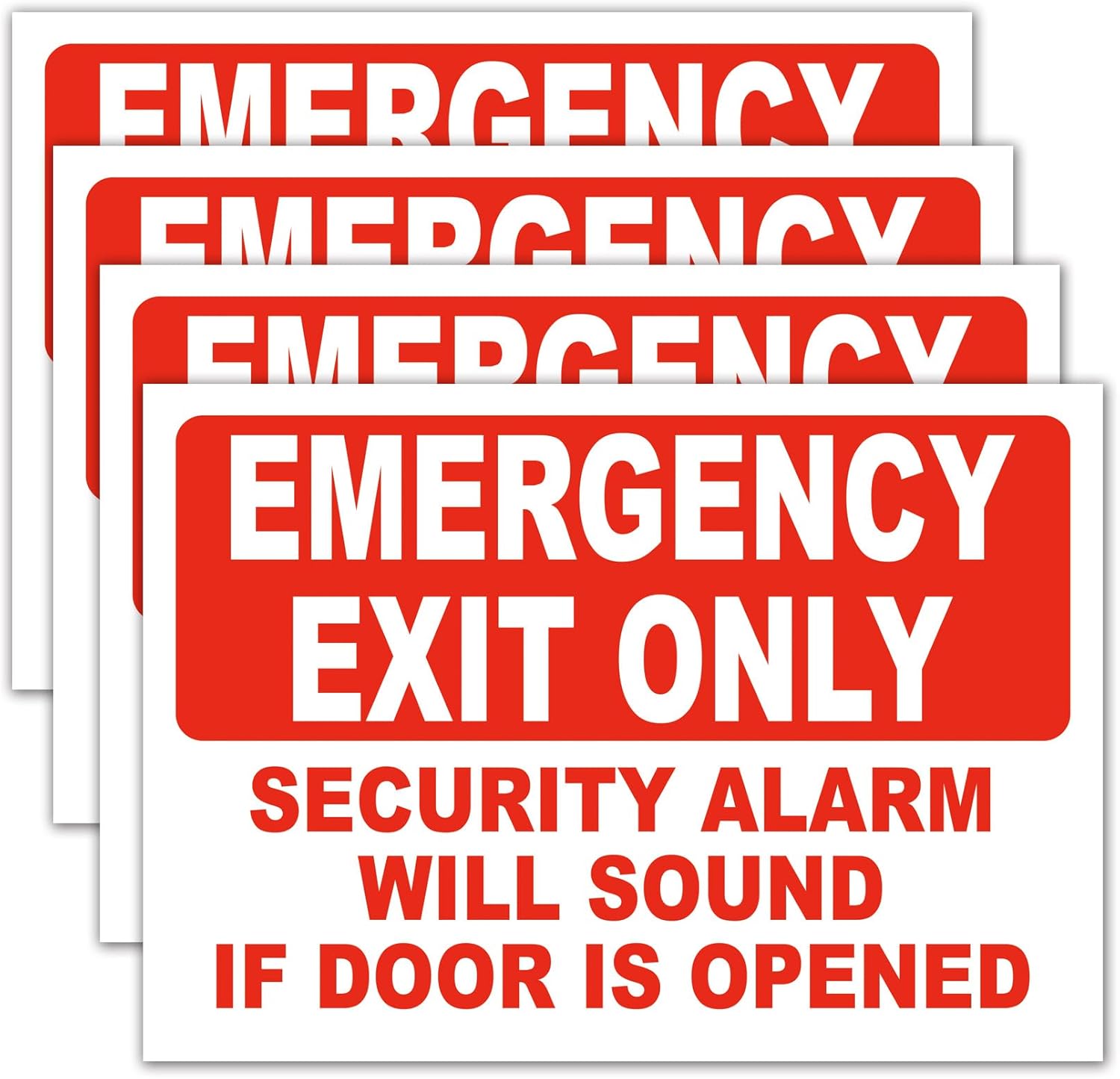 Amazon.com: 4 Emergency Exit Only Sticker Sign, "Emergency Exit Only ...