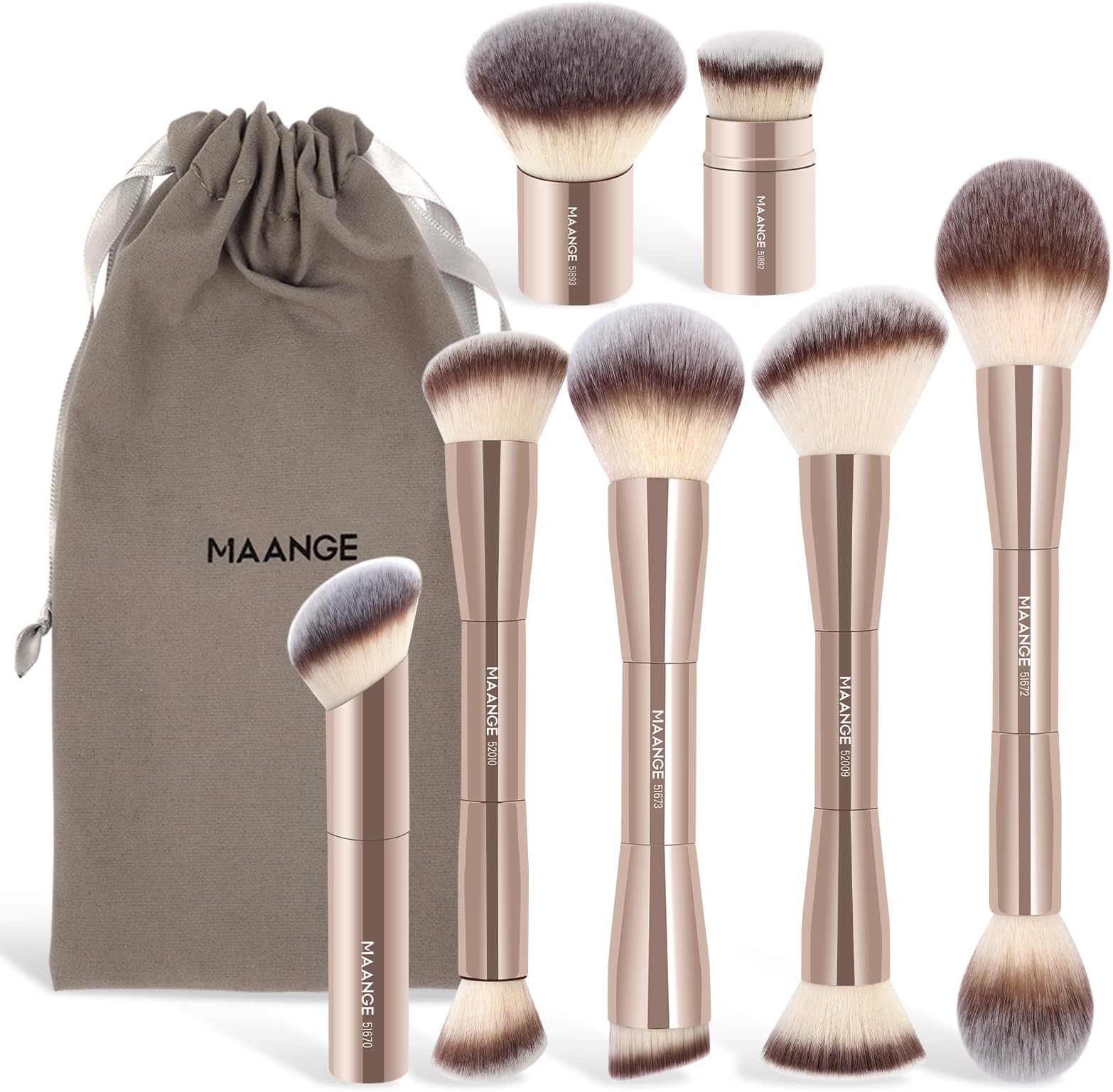 Amazon.com: MAANGE 7pcs Makeup Brush Set Double Sided Kabuki Makeup ...