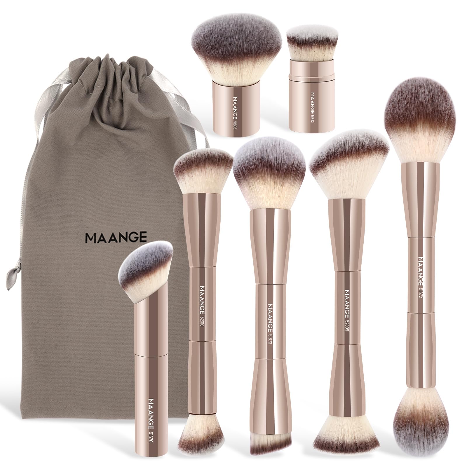 Amazon.com: MAANGE 7pcs Makeup Brush Set Double Sided Kabuki Makeup ...