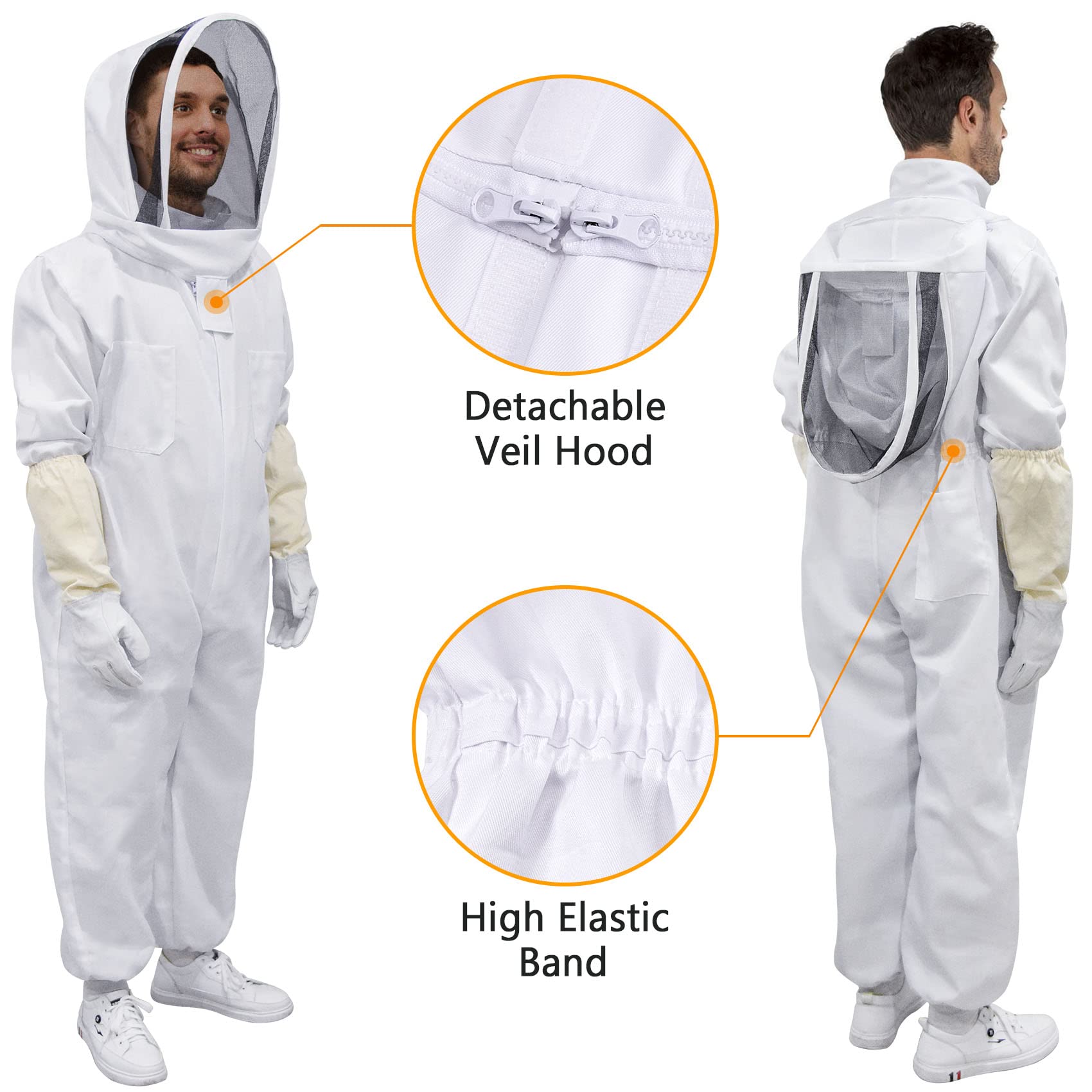 Snapklik.com : PNKKODW Beekeeping Suit Outfit Professional Full Body Beekeeper Suit