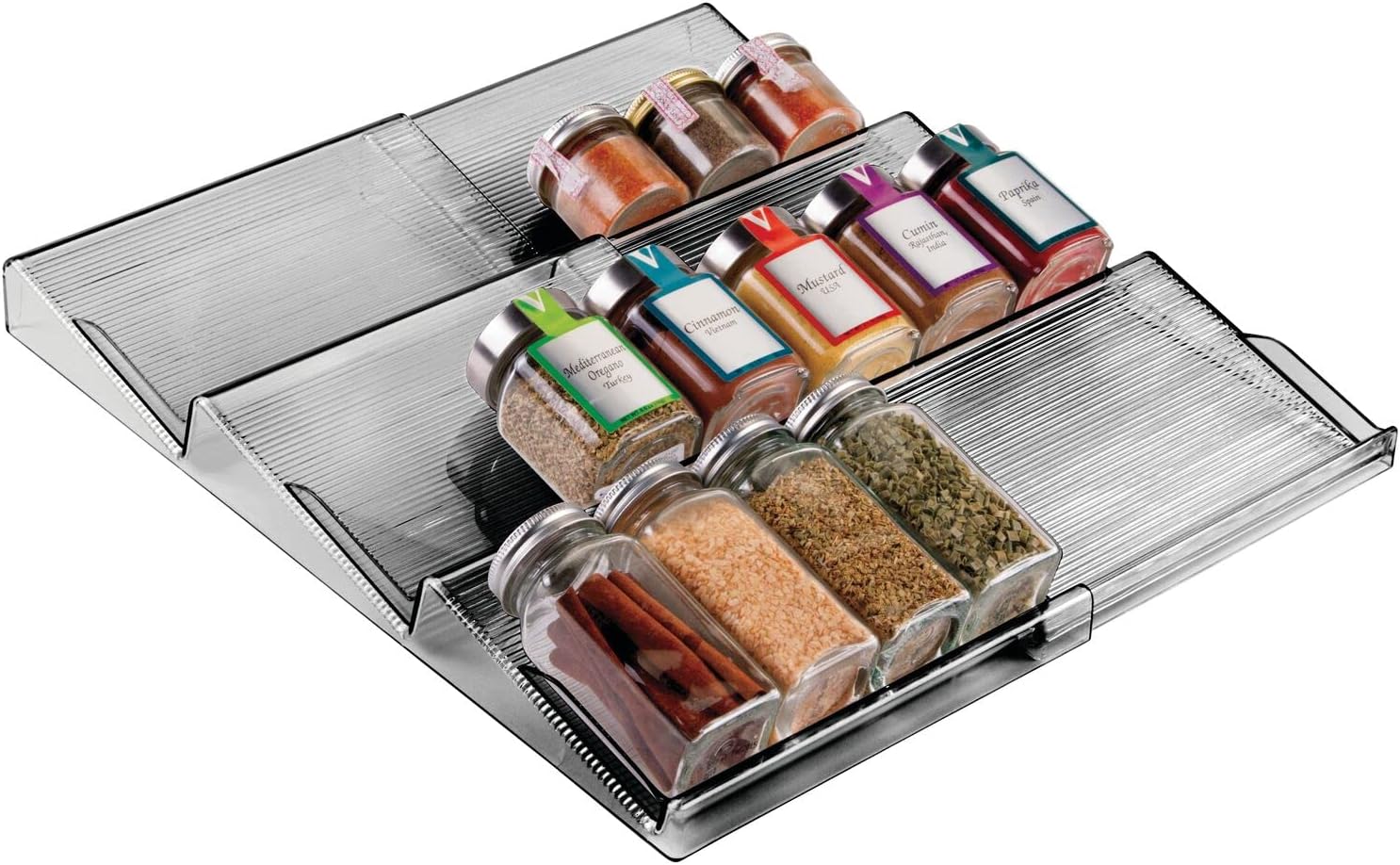 Amazon.com: mDesign Plastic 3 Tier Pull Down Spice Rack - Easy Reach ...