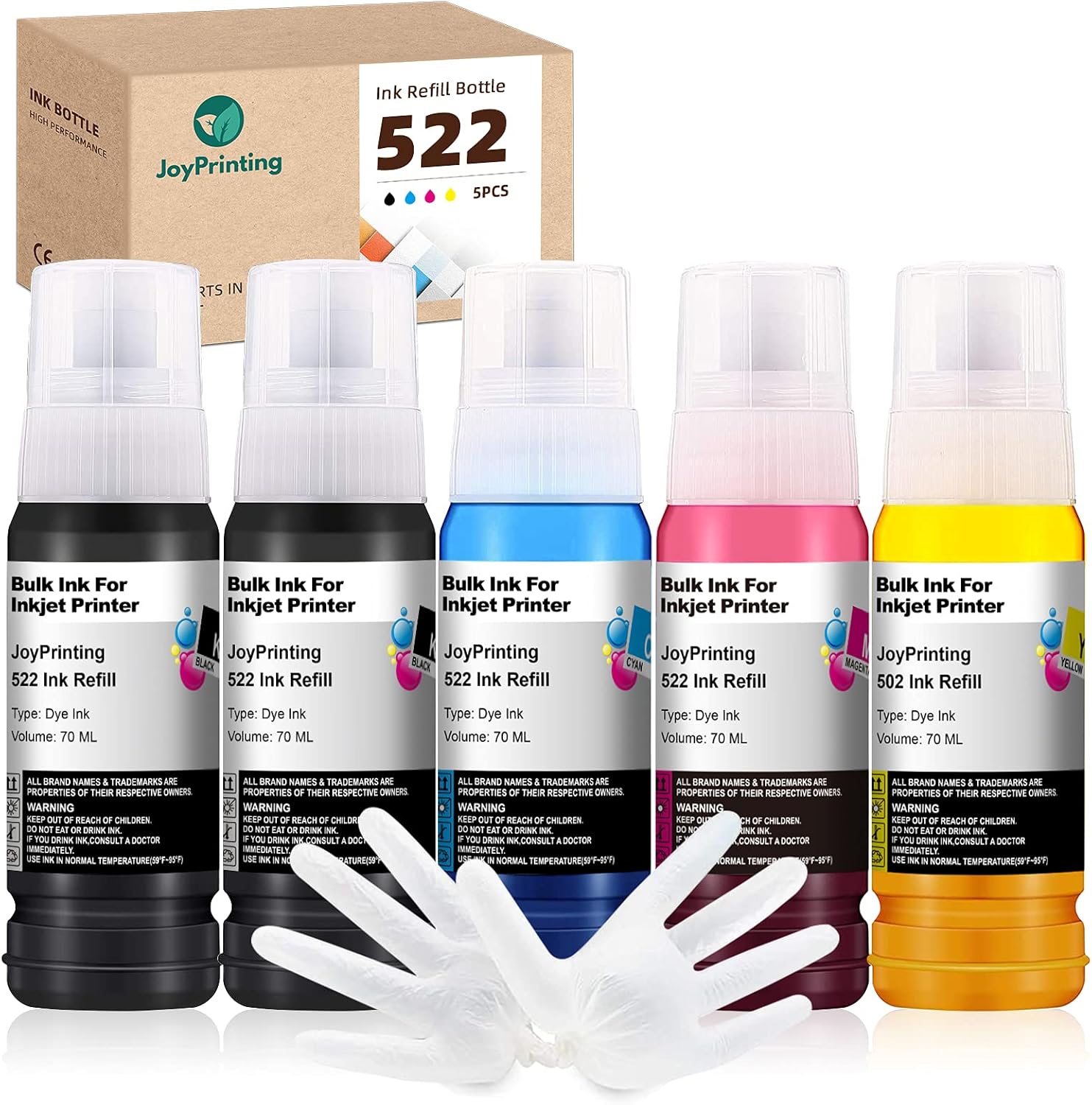 JoyPrinting Compatible T522 522 Ink Bottles Refill for EcoTank ...