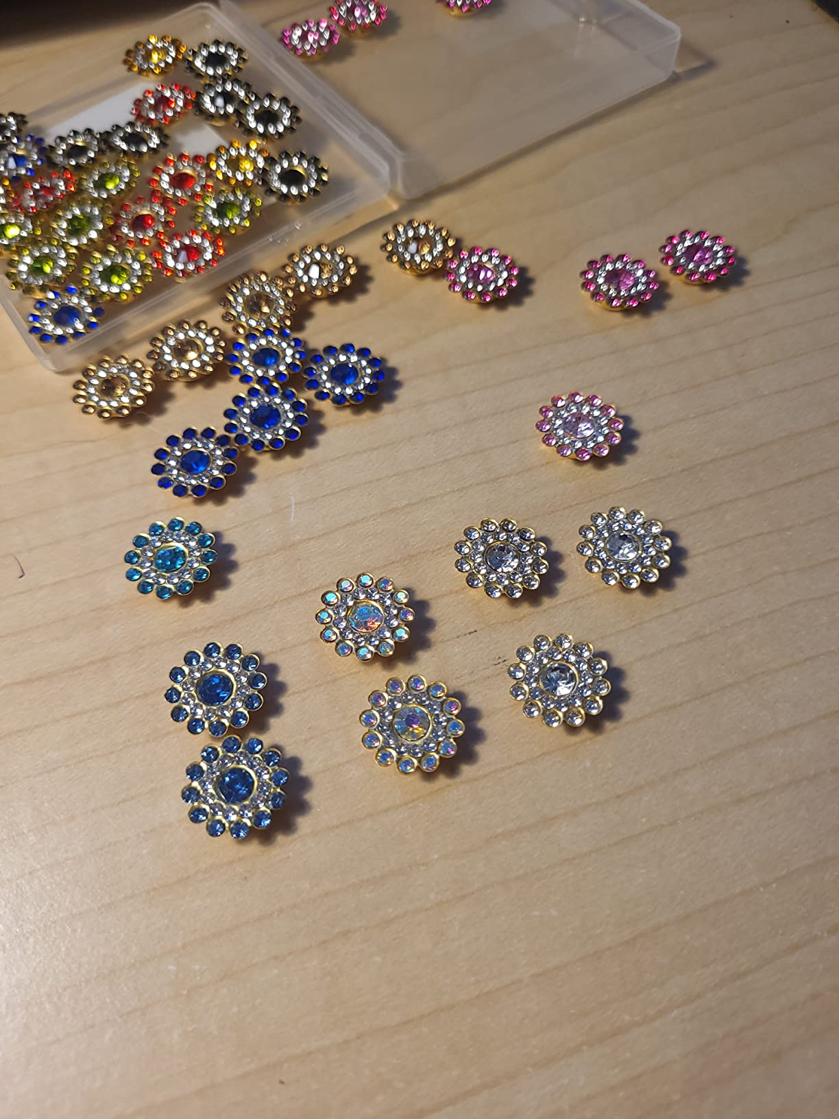 Flower Flatback Rhinestones, 50 Pcs Multicolor Flower Shape Claw ...