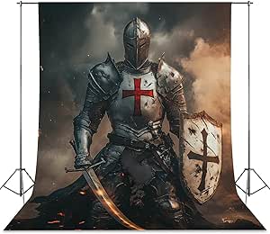 Amazon.com : Templar Knight Photography Cloth Backdrop Backgrounds ...