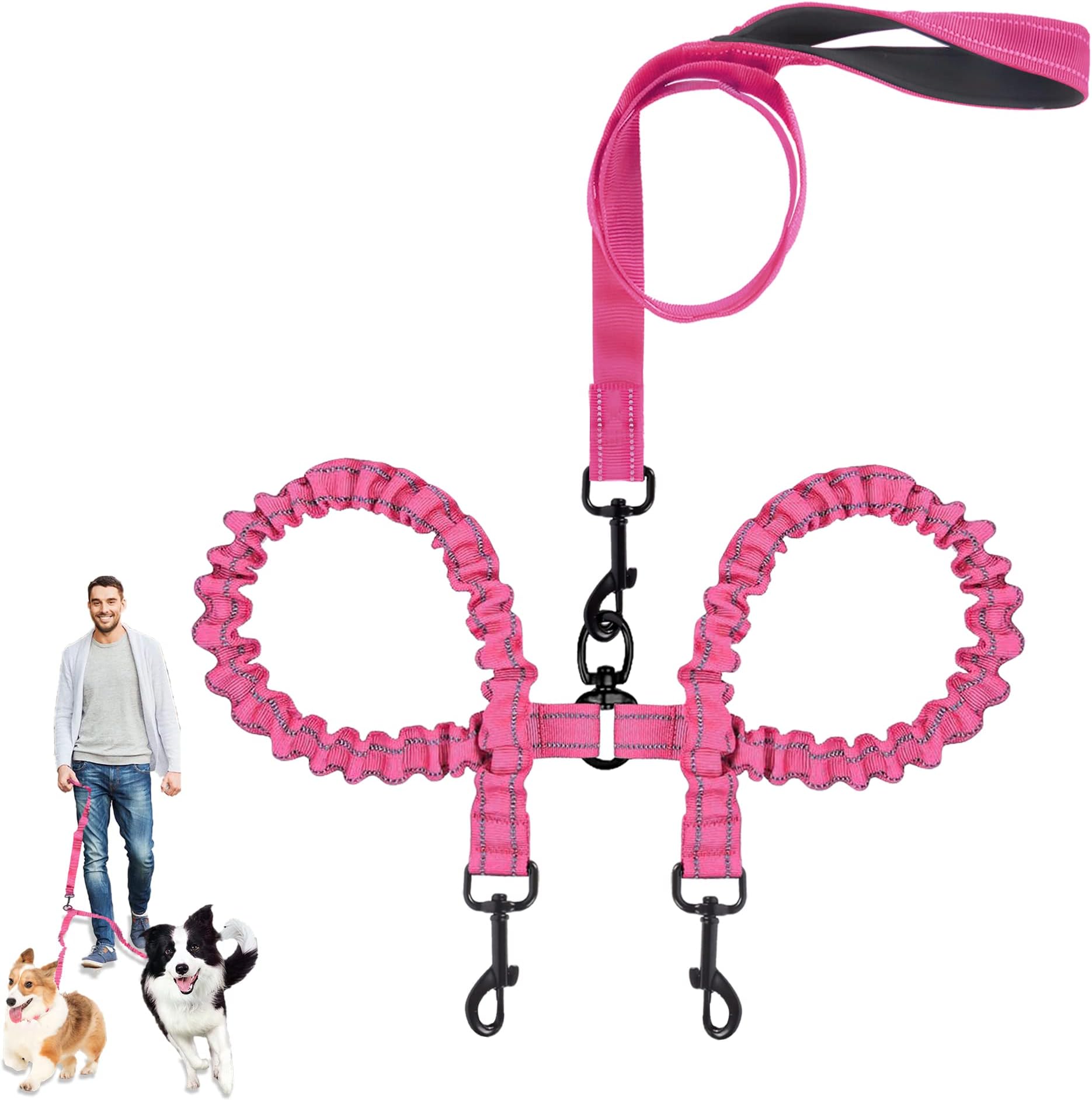 Double Dog Lead for Walking 2 Dogs, Double Dog Lead Splitter ...