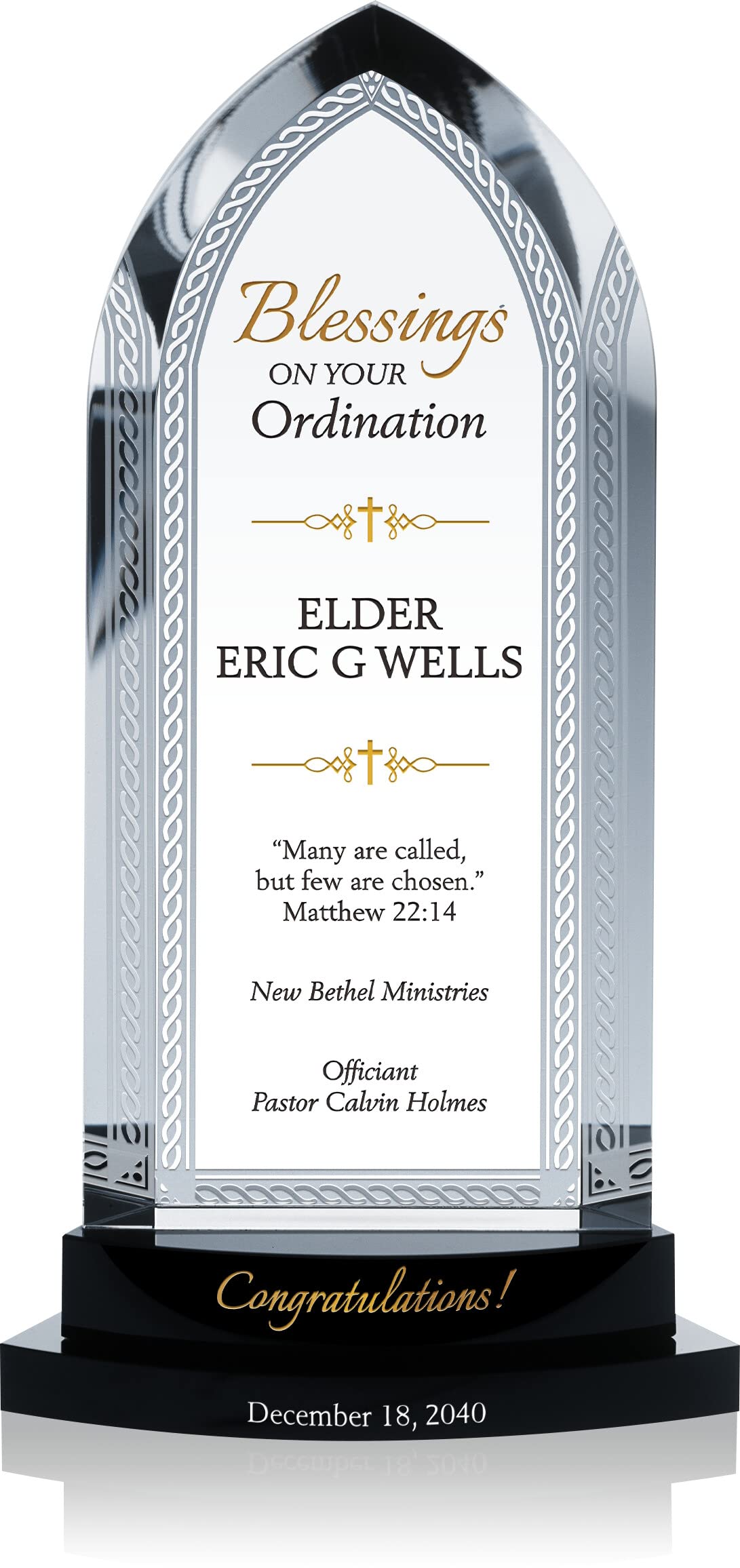 Ordination Gifts Pastor Ordination Crystal Plaques | DIY Awards