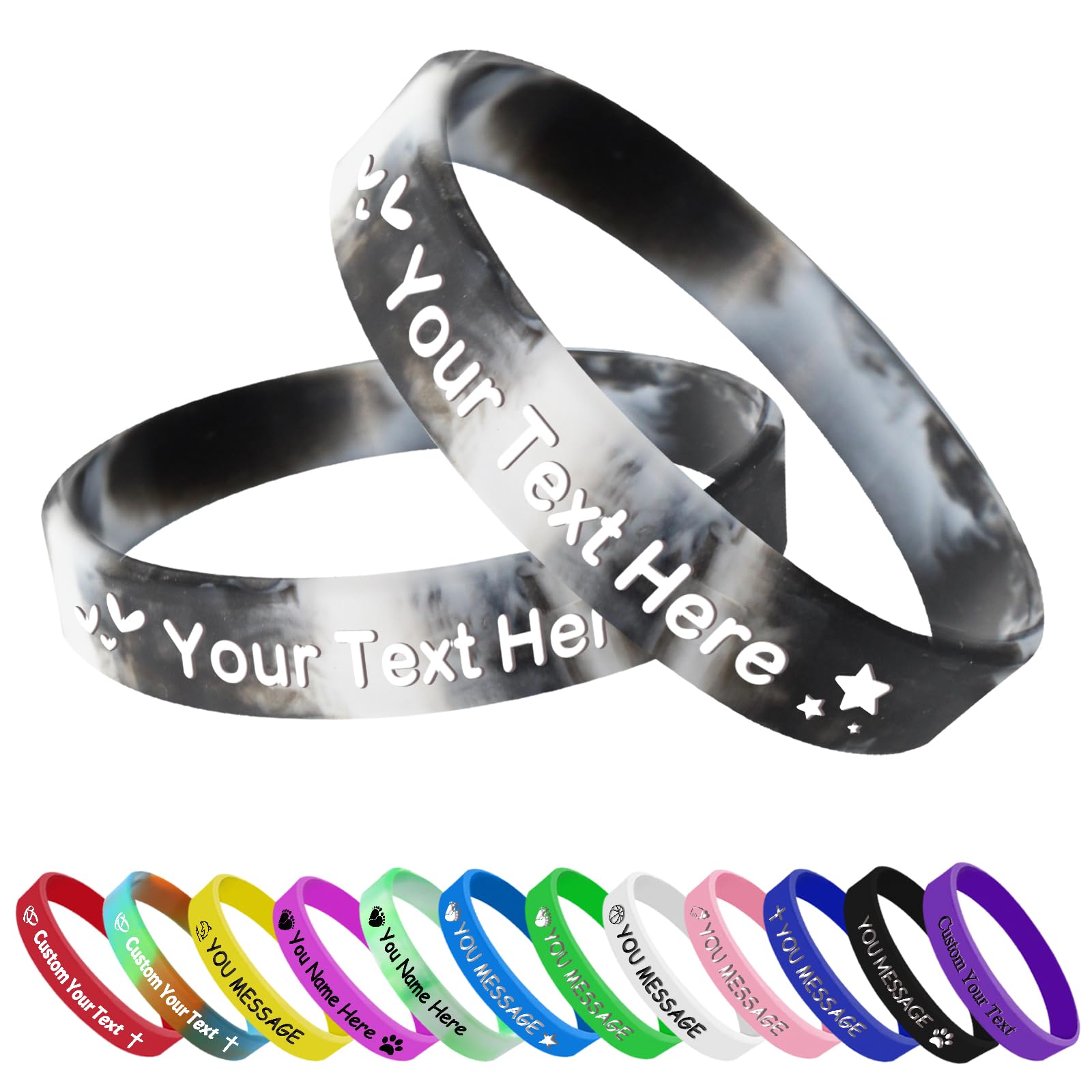 Amazon.com : Personalized Silicone Wristbands Bulk Custom Rubber ...