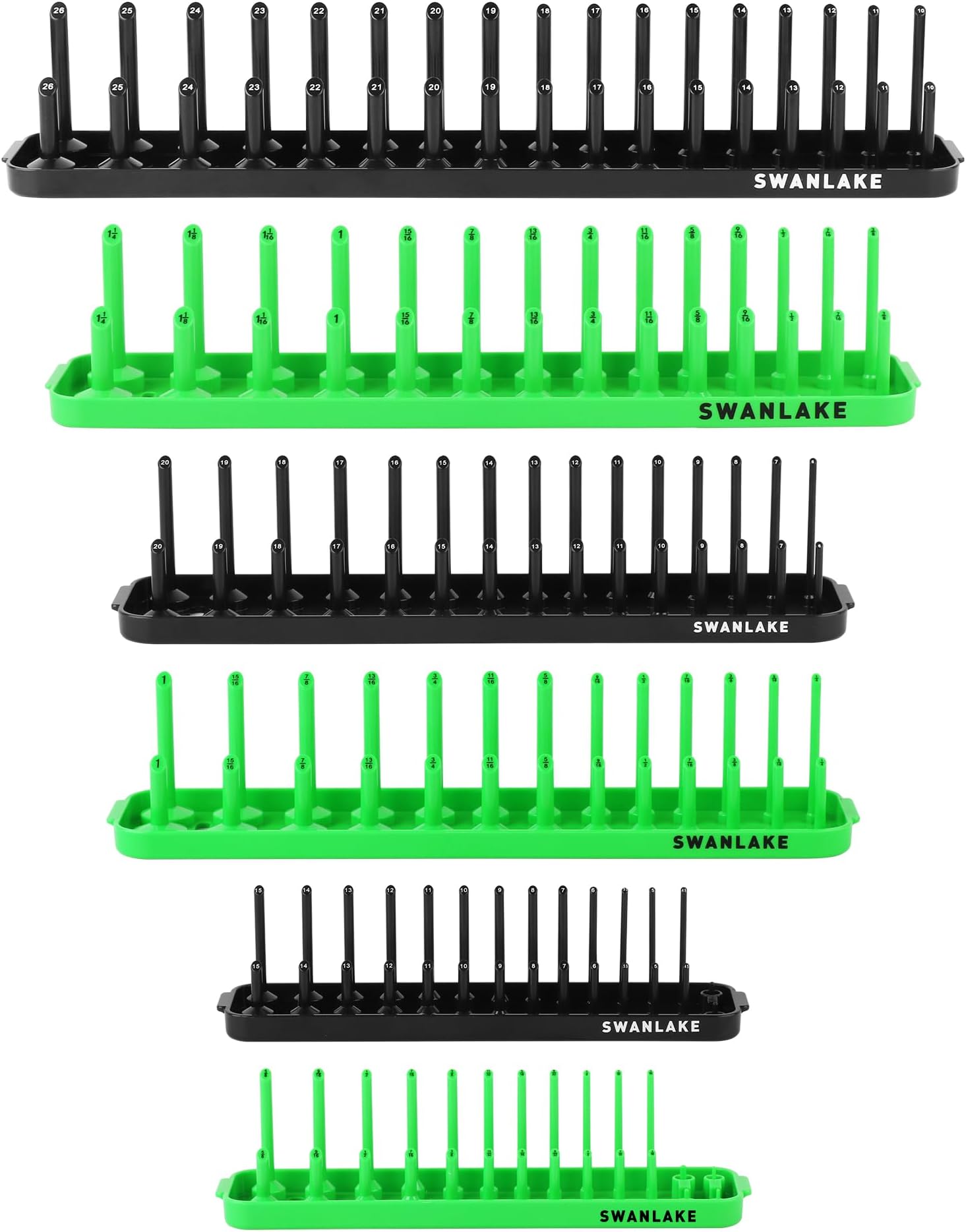 Amazon.com: 6PCS Socket Organizer Tray Set, Red SAE & Black Metric ...