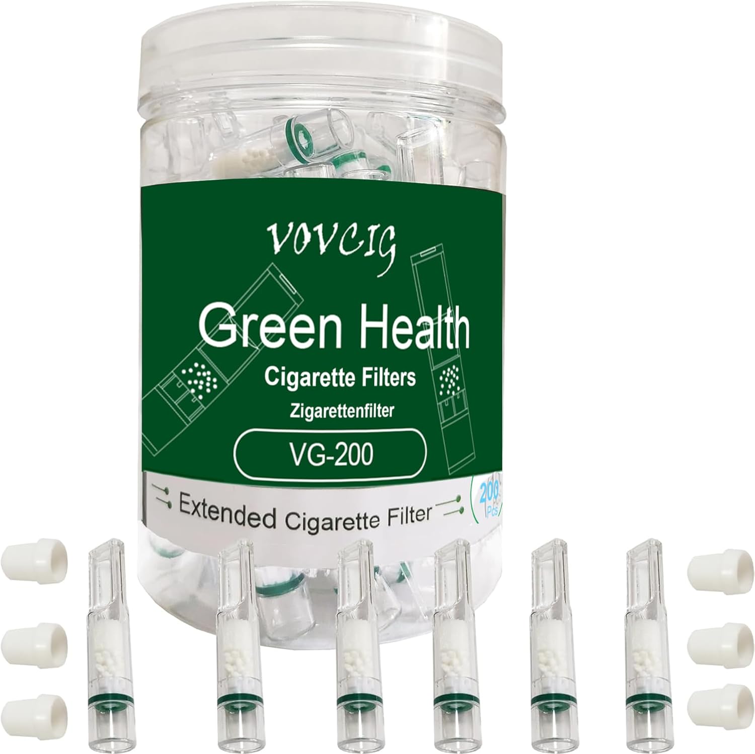 Amazon.com: VOVCIG Pack of 200 Cigarette Filters Extended Filter with ...