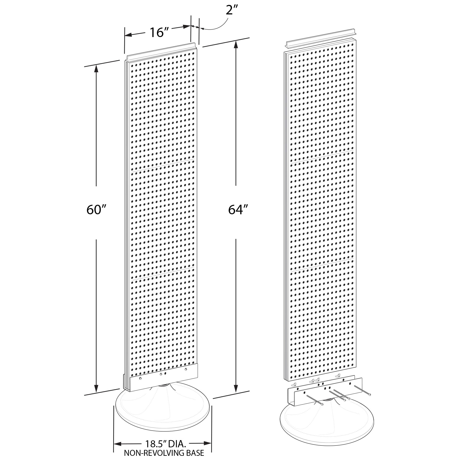 Snapklik.com : 700440-CLR, TWO-SIDED PEGBOARD FLOOR DISPLAY NON ...