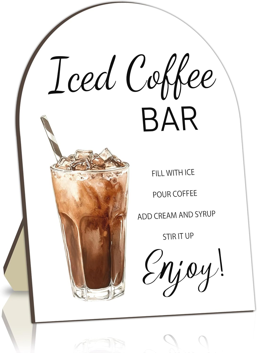 Amazon.com: Iced Coffee Bar Wooden Table Sign, Iced Coffee Bar Sign for ...