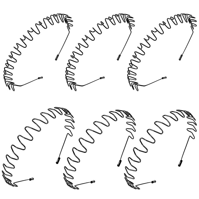 Amazon.com : WILLBOND 6 Pcs Metal Headbands Spring Wavy Unisex Hairband ...