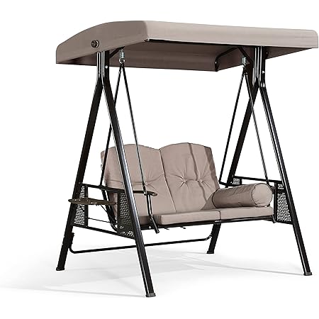 Amazon.com : PURPLE LEAF 2-Seat Deluxe Outdoor Patio Porch Swing with ...