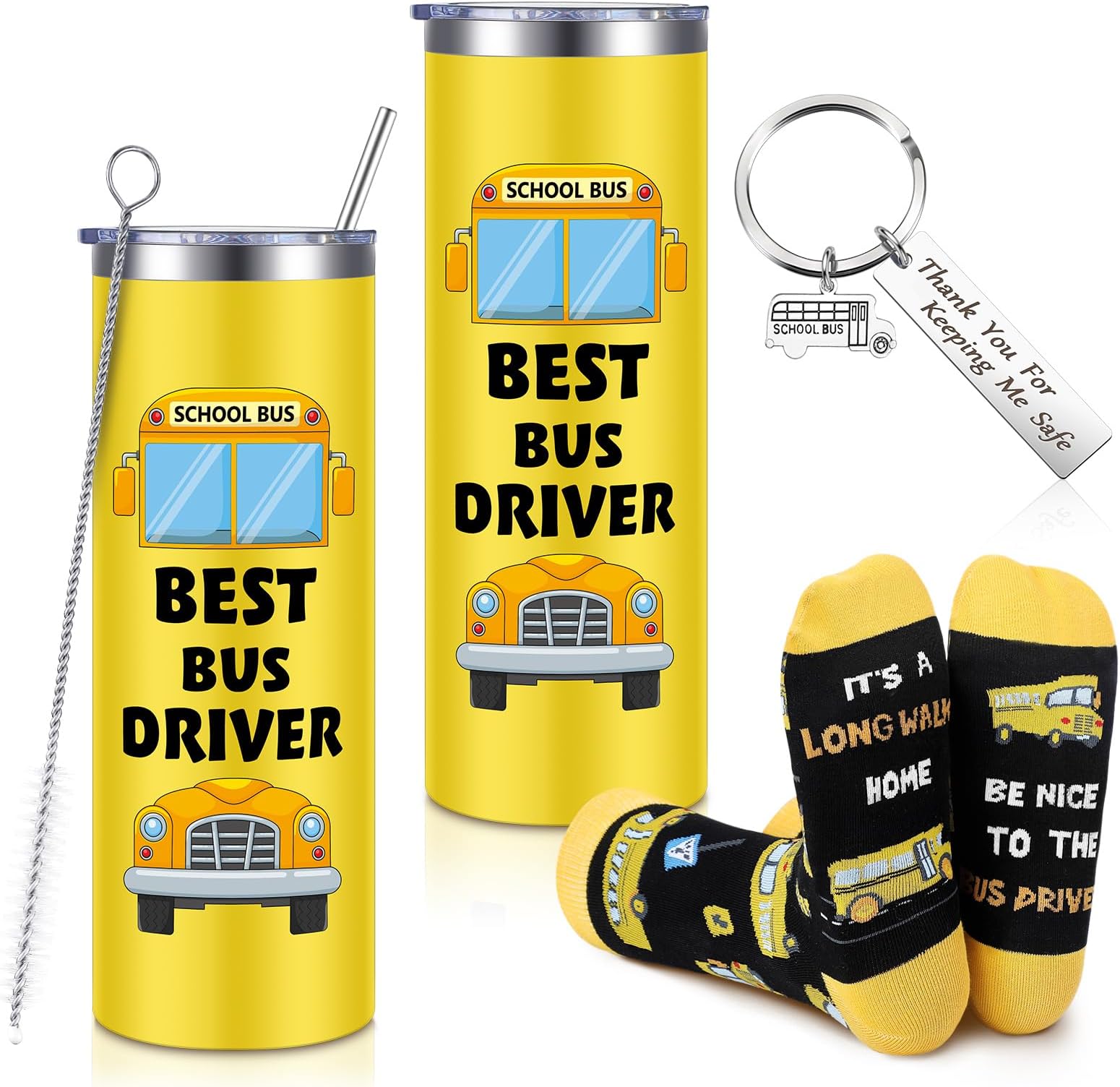 Amazon.com | Tioncy 3 Pcs School Bus Driver Appreciation Gifts 20 oz ...