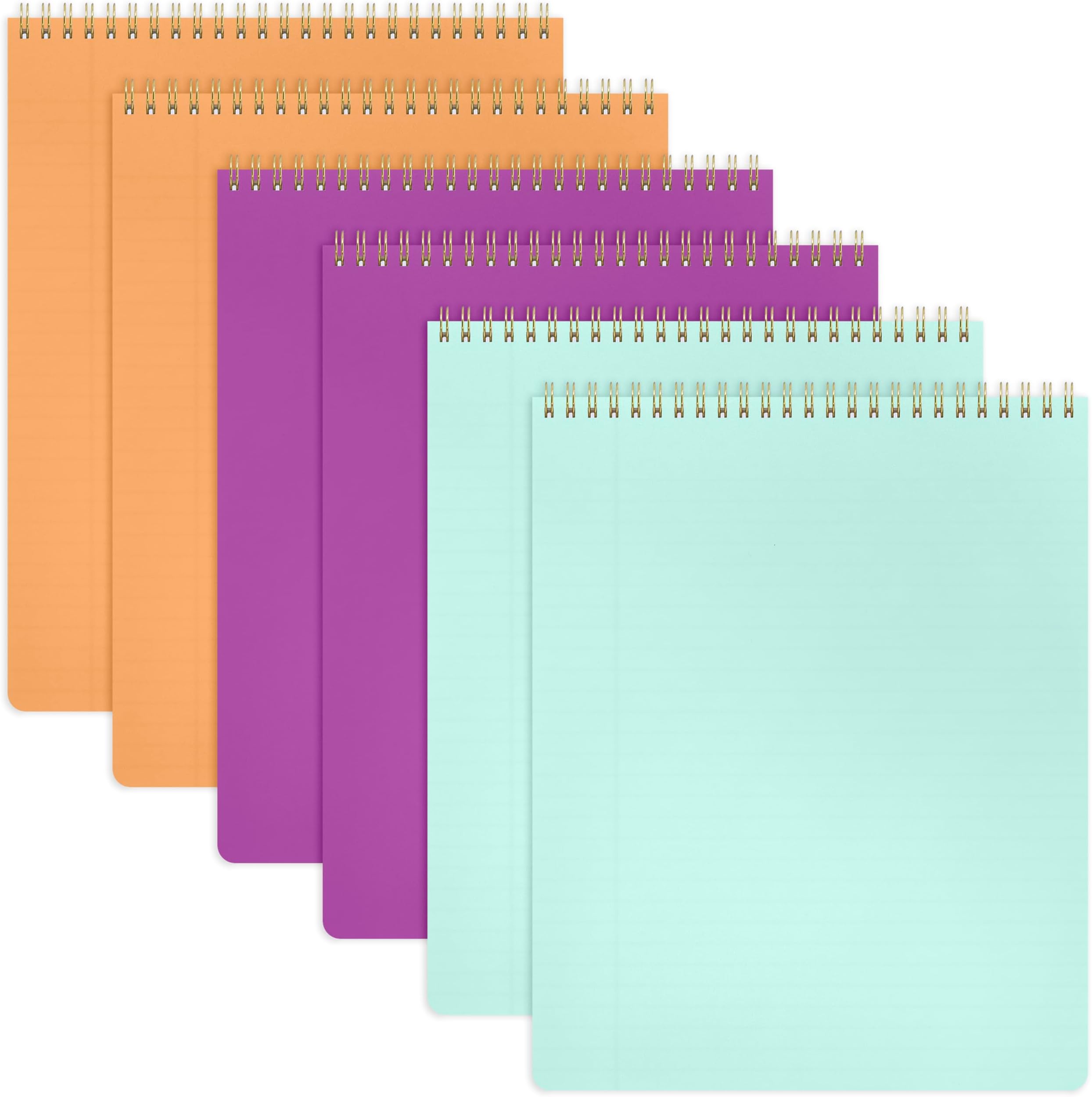 Amazon.com : PerKoop 12 Pcs Top Bound Spiral Notebook A5 Steno Pads with Colorful PP Cover Ruled ...