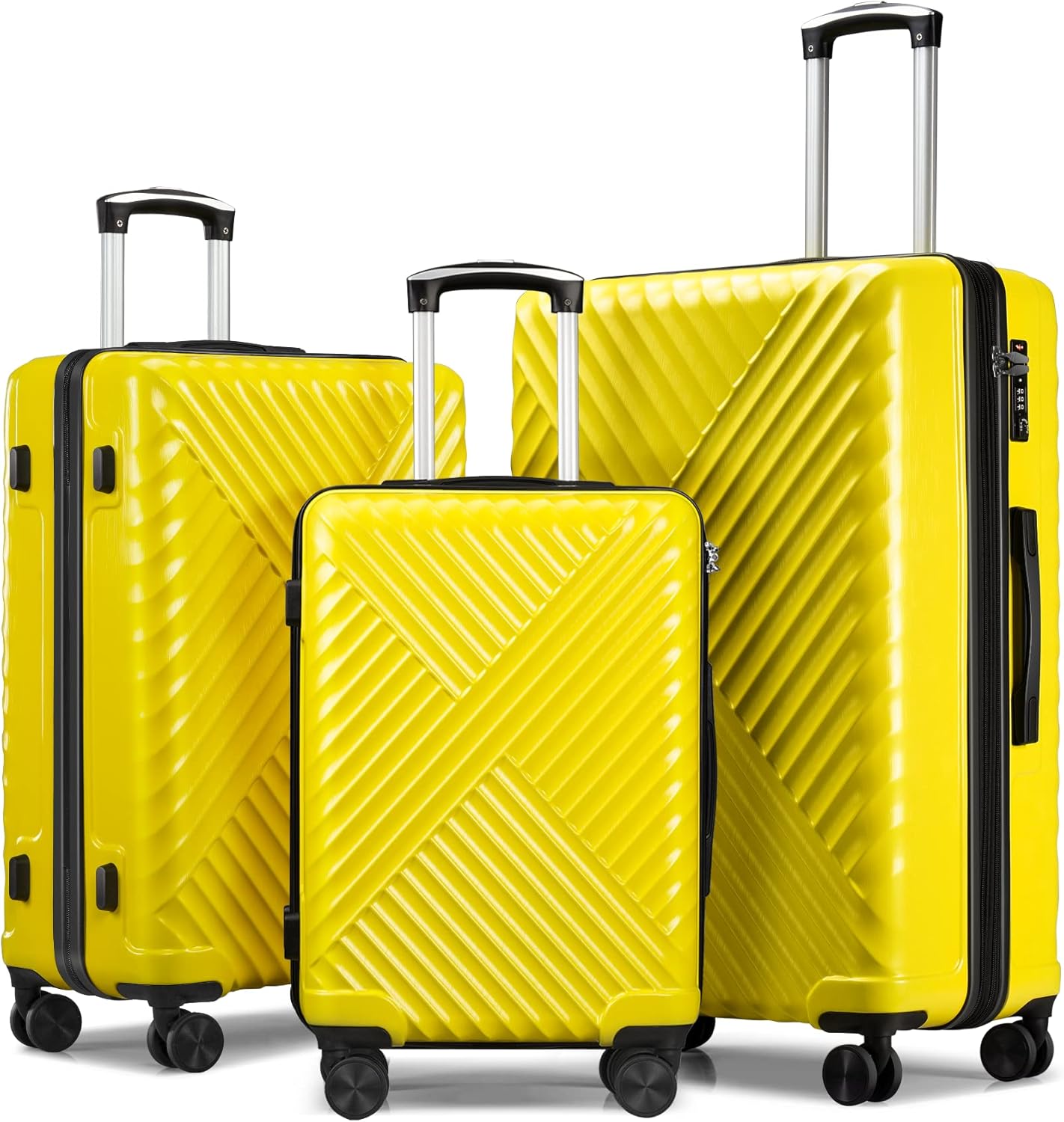 Amazon.com | SunnyTour Luggage Sets ABS + PC Hardside Spinner Suitcase ...