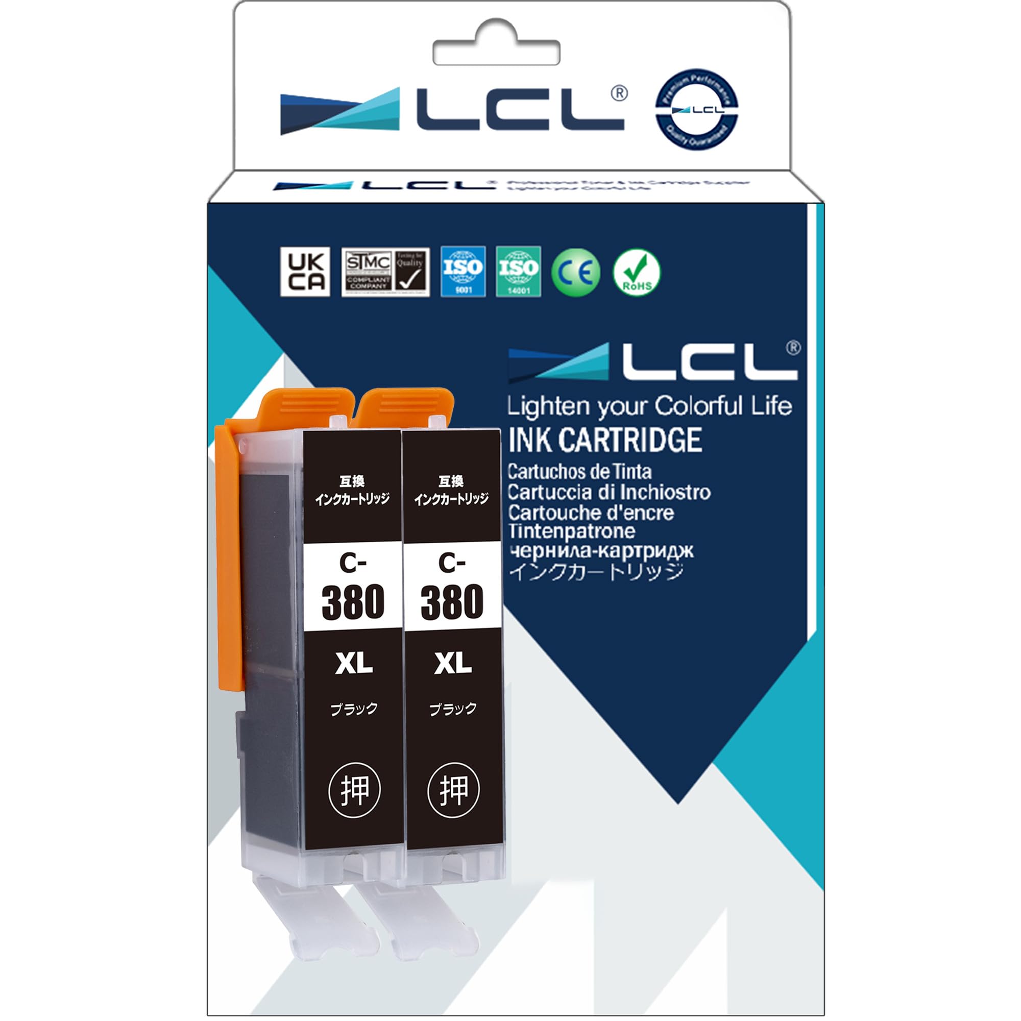Amazon.co.jp: LCL Canon用 BCI-380 BCI-380XL BCI-380XLPGBK 増量 顔料 （2パック ...
