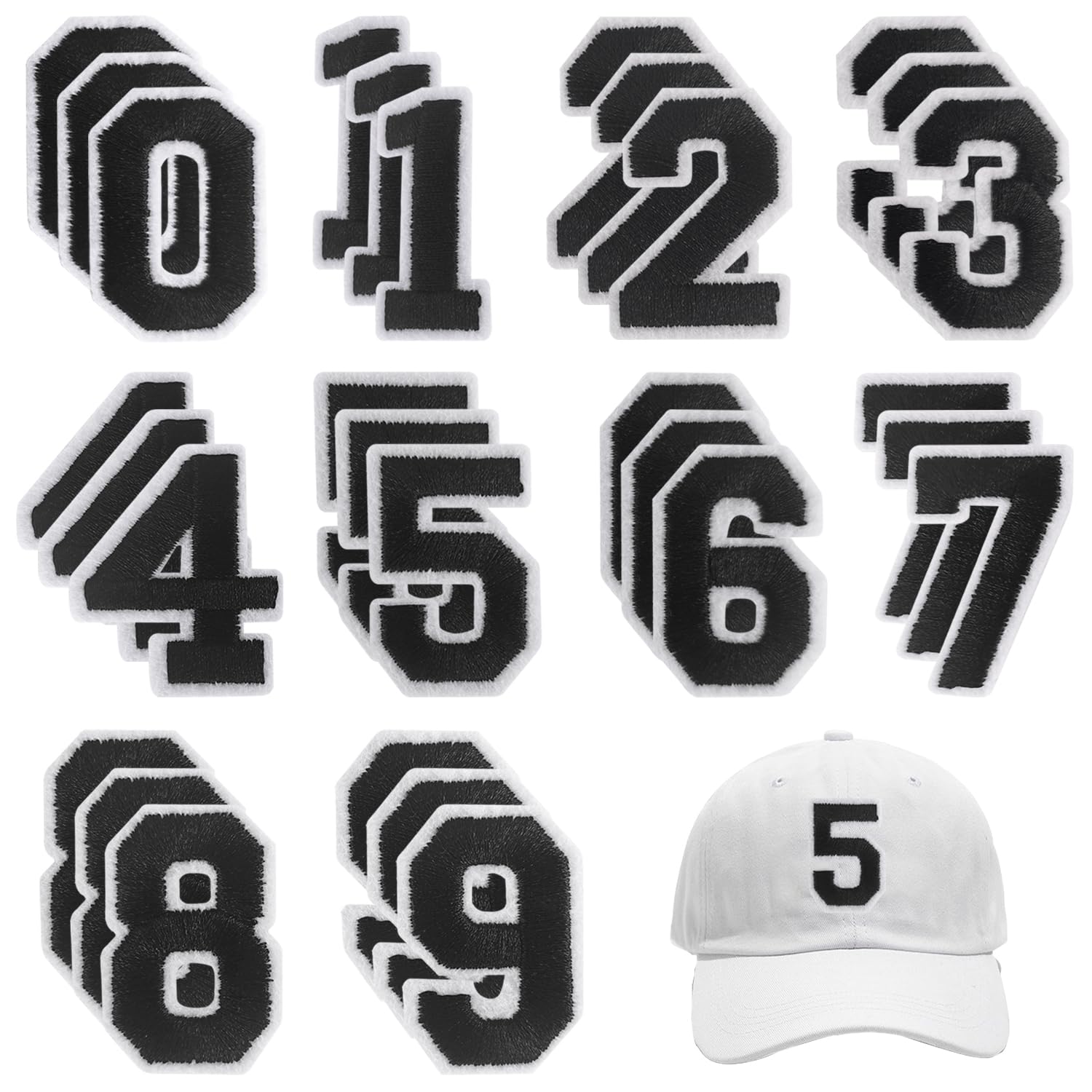 Amazon.com: FR 30 Pcs Iron on Numbers Patches, Varsity Numbers 0-9 ...