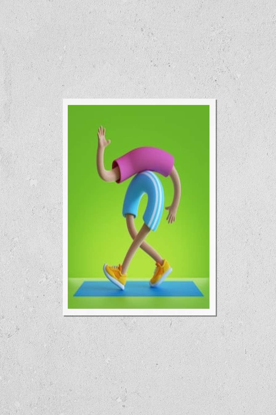 Amazon.com: Wall Art Poster Print of 3D Render Cartoon Character ...