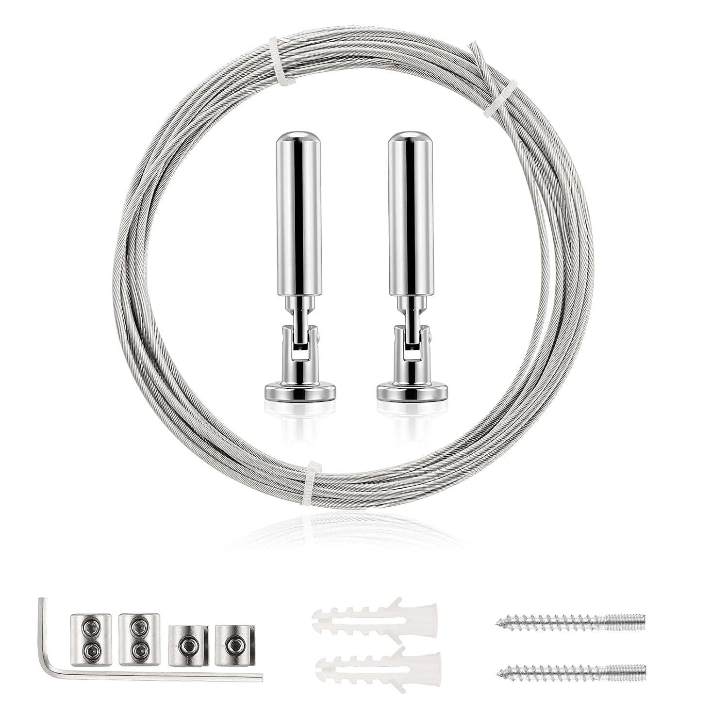 Holtrae 5 m Wall Mount Set, Stainless Steel Curtain Wire, Curtain Steel ...