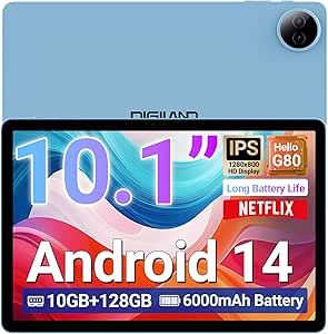 Amazon.com : DigiLand 2025 Tablet 10.1" Android 14, MTK Helio G80 Octa ...