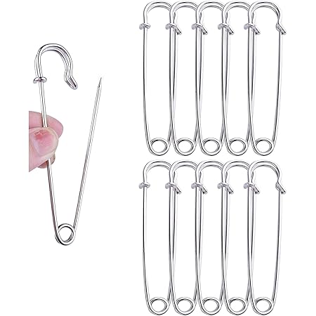 Amazon.com: 10Pcs Safety Pins Extra Large Heavy Steel Pins for All ...