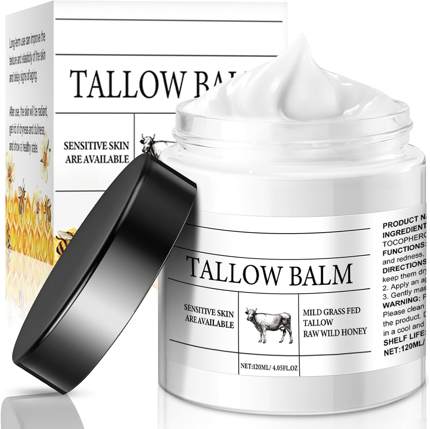 Whipped Beef Tallow Skin Care 120g, Tallow Face Cream Grass-Fed Beef ...