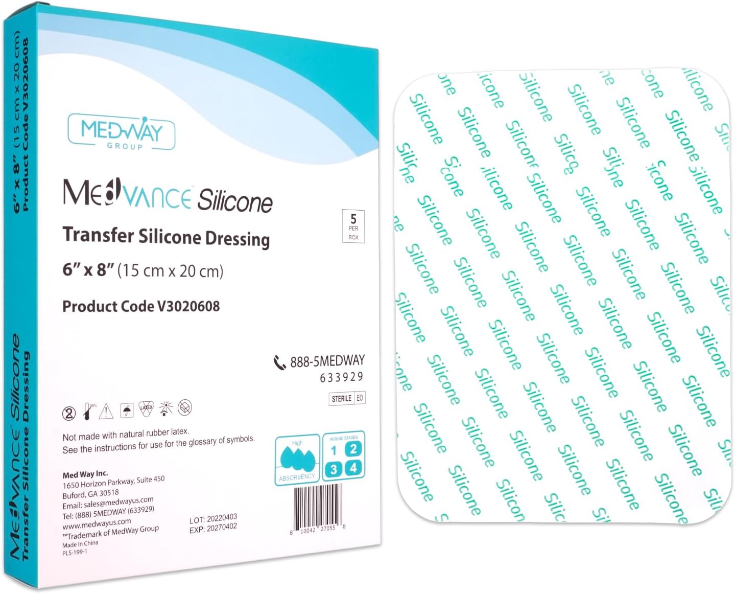 Amazon.com: MedVance Transfer Silicone Foam Dressing, 6"x8" (5 Pack ...