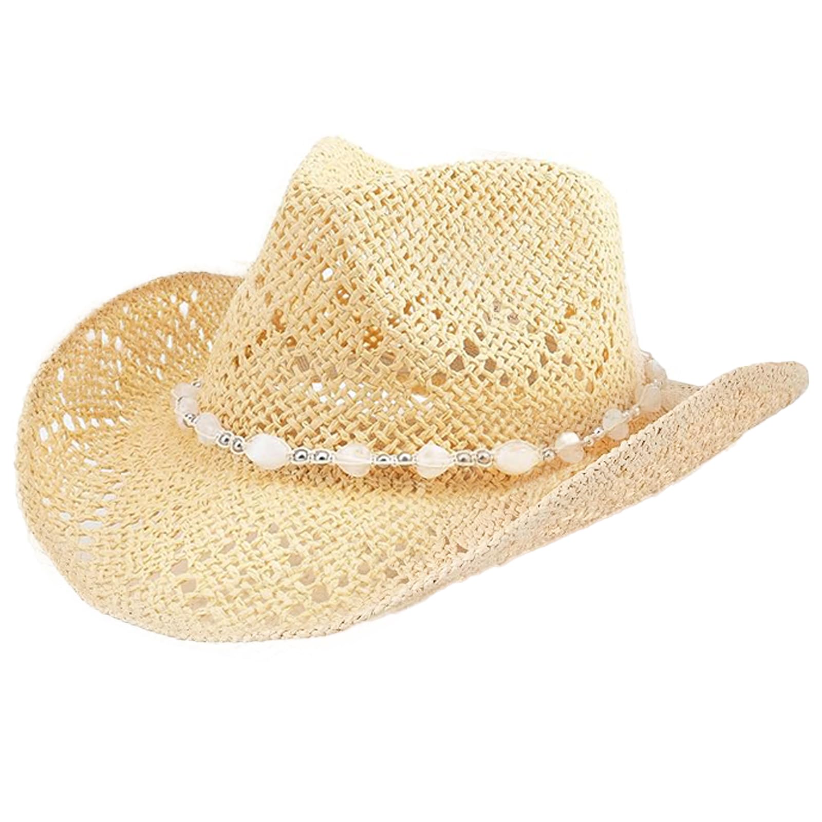 Ginanna Western Women Cowgirl Hat Straw Cowgirl Hat for Women with Wide ...