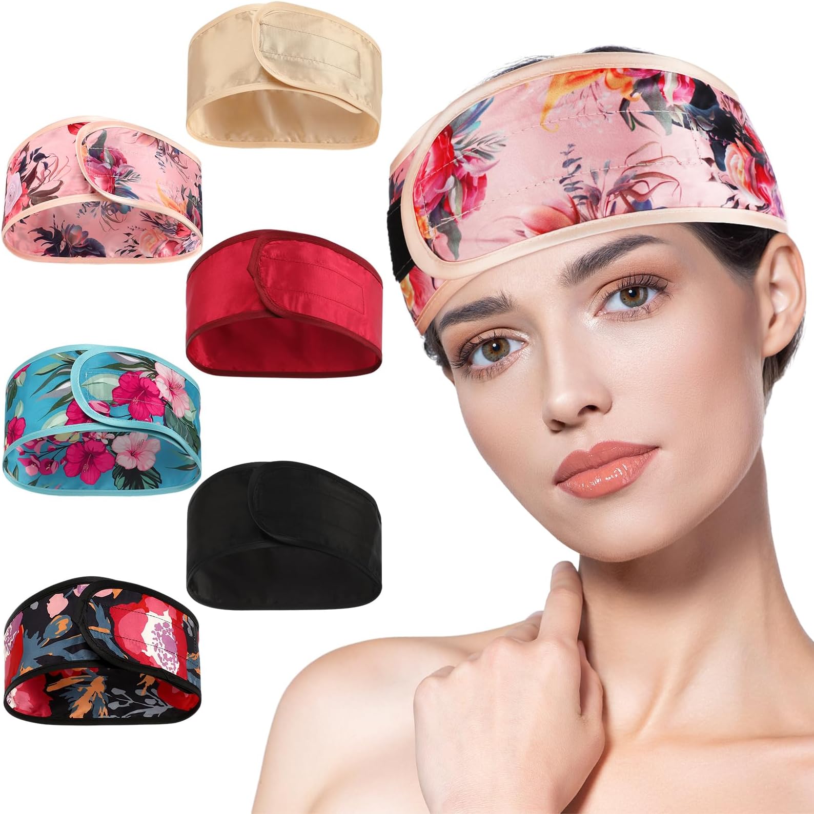 Amazon.com : 6 Pcs Satin Wrap Cap Satin Hair Wrap Scarf Satin Sleep Cap ...